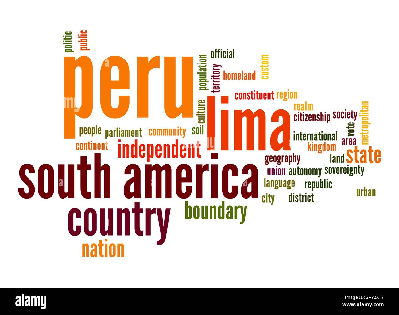 Peru word cloud Stock Photo - Alamy