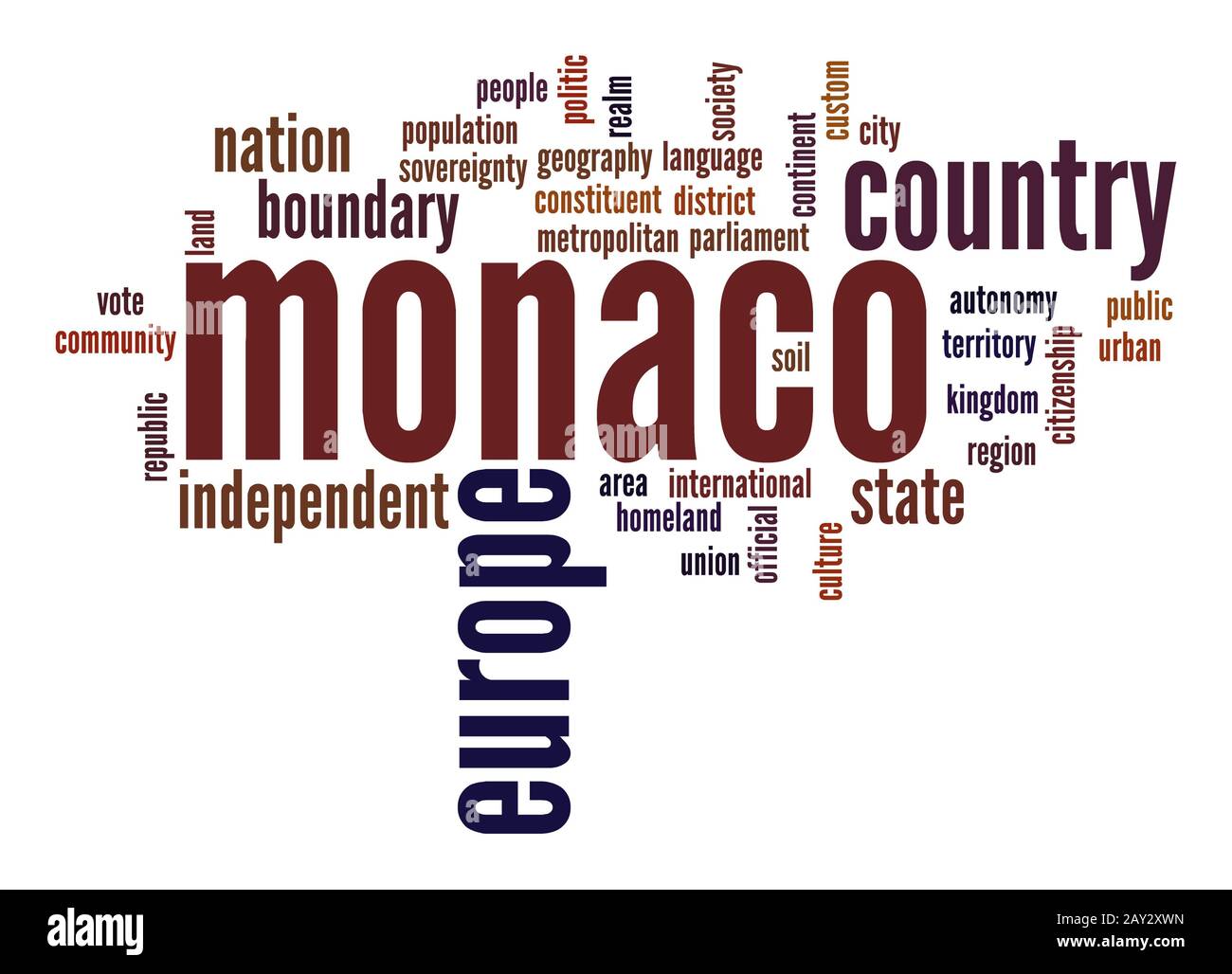 Monaco word cloud country hi-res stock photography and images - Alamy
