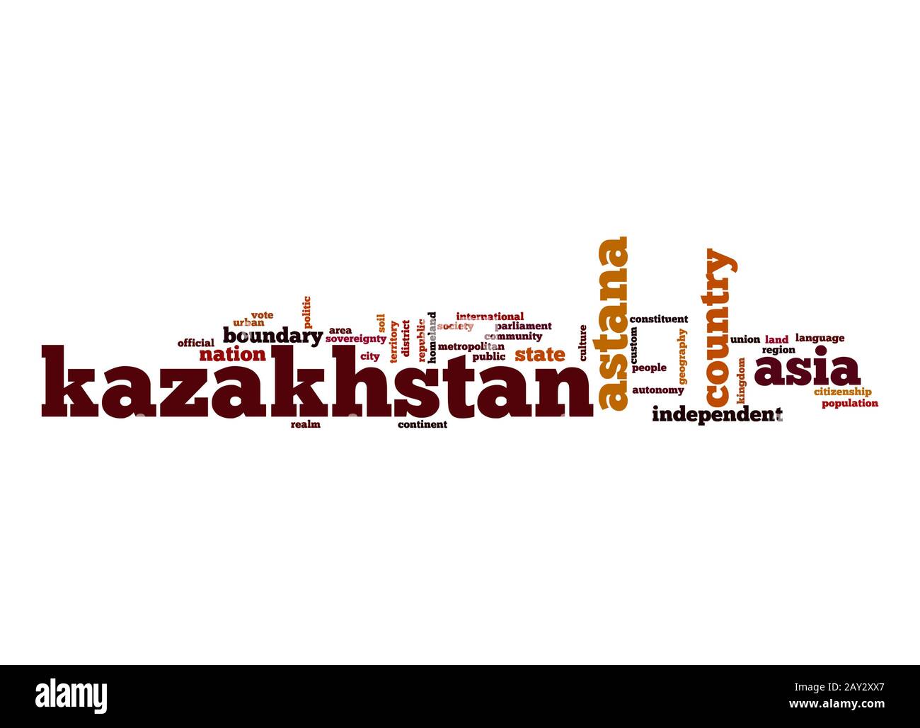Kazakhstan word cloud Stock Photo - Alamy