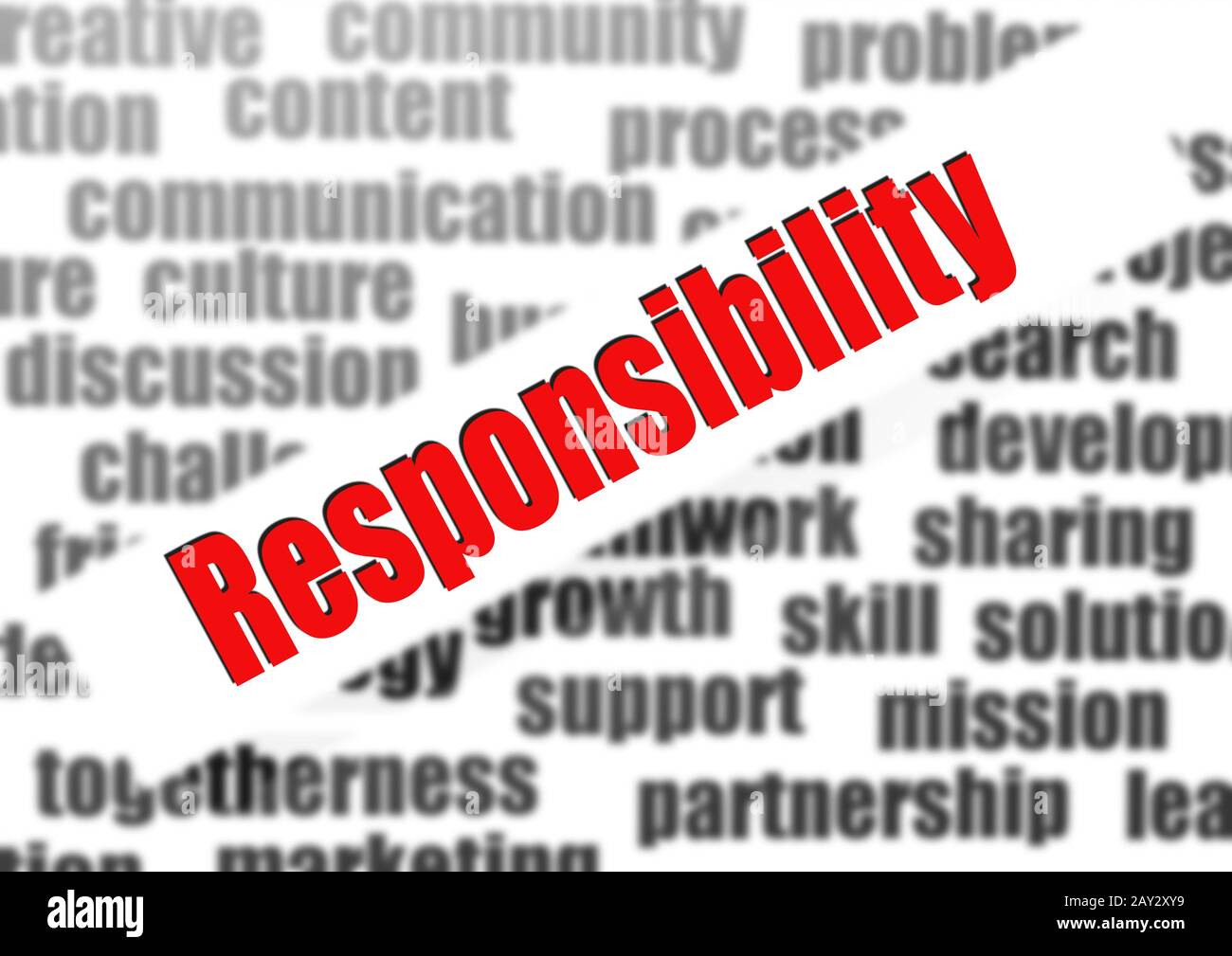 Responsibility word cloud Stock Photo - Alamy