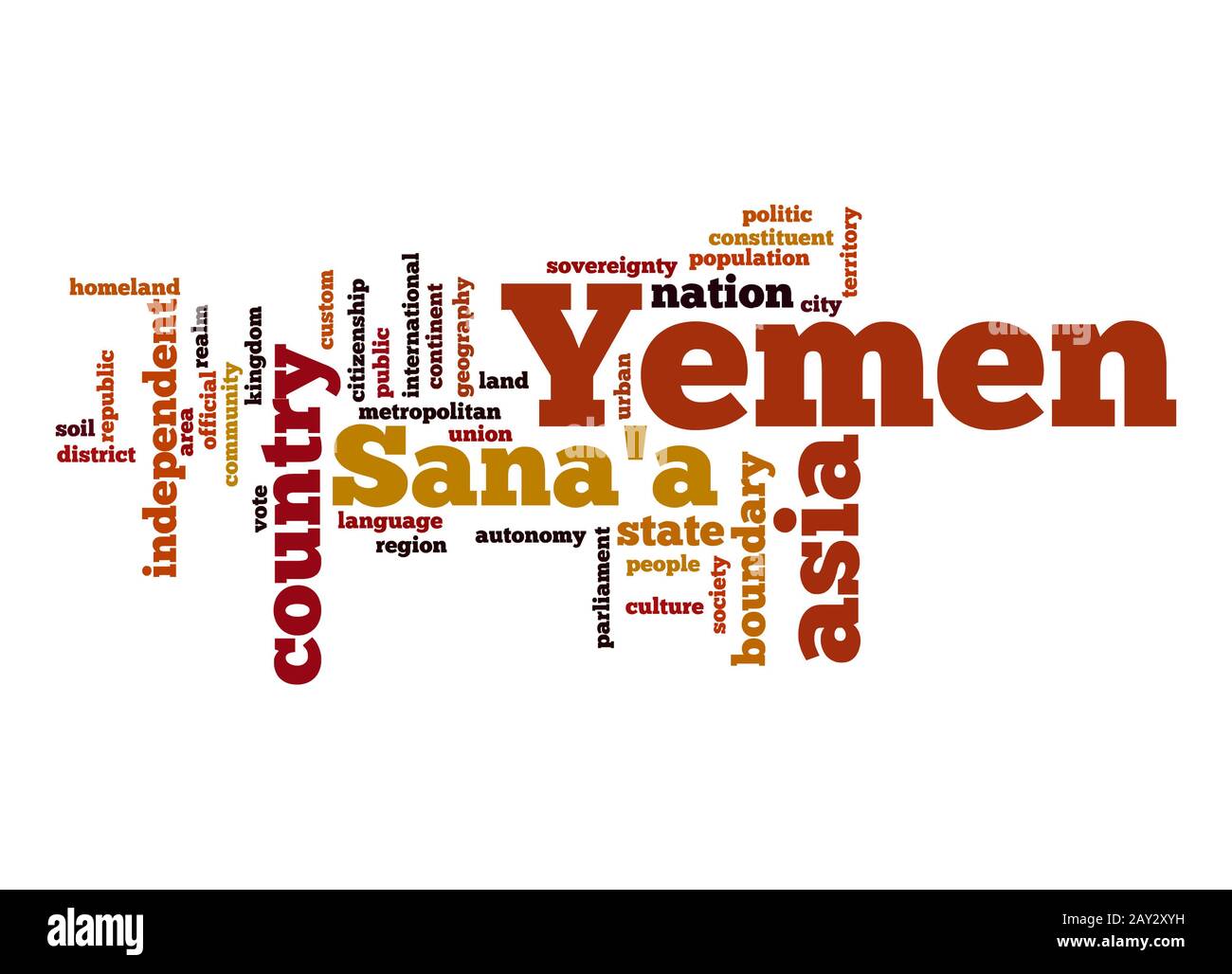 Yemen word cloud Stock Photo - Alamy