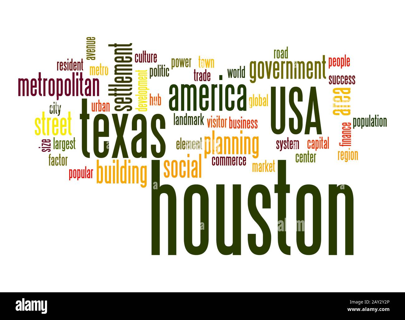 Houston word cloud Stock Photo - Alamy