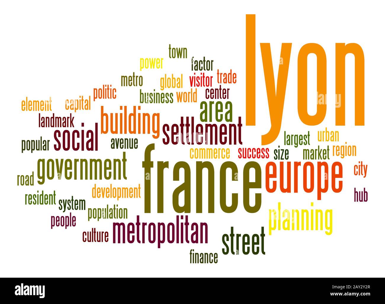 Lyon word cloud Stock Photo - Alamy