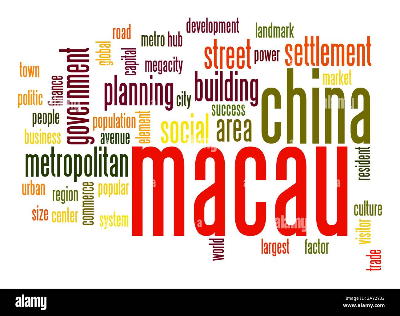 Macau word cloud Stock Photo - Alamy