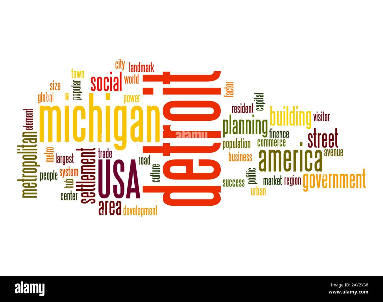 Detroit word cloud Stock Photo - Alamy