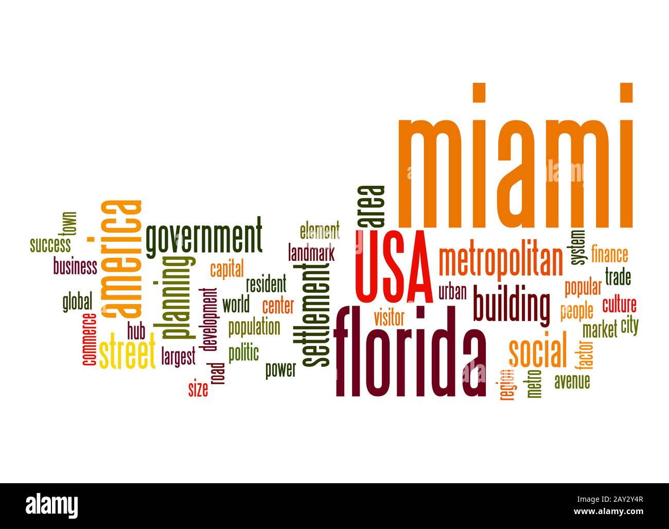 Miami word cloud Stock Photo - Alamy