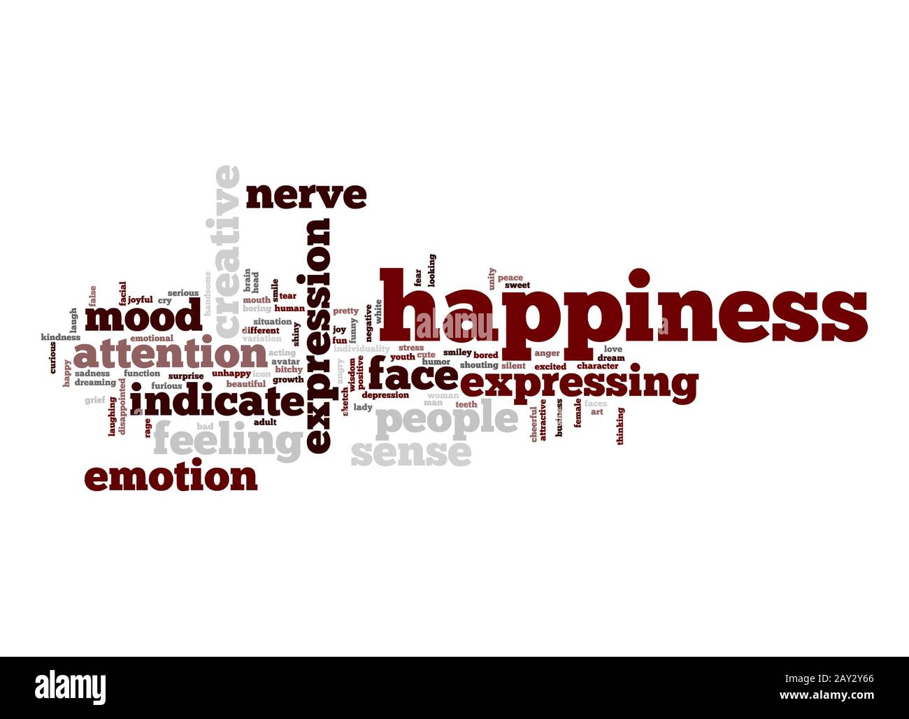 Happiness word cloud Stock Photo - Alamy