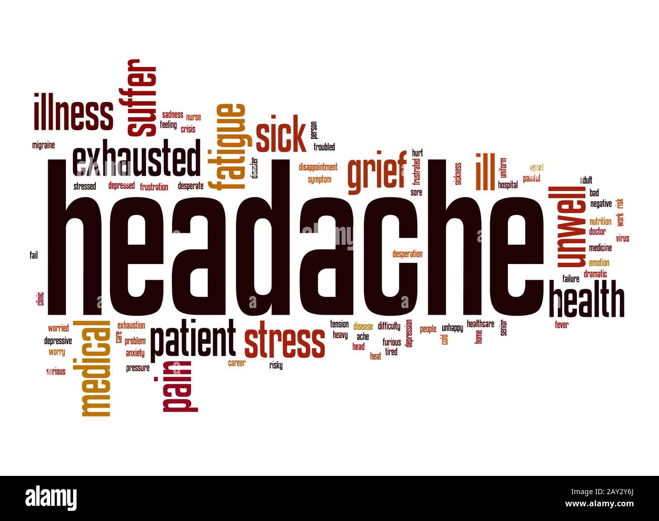 Headache word cloud Stock Photo - Alamy