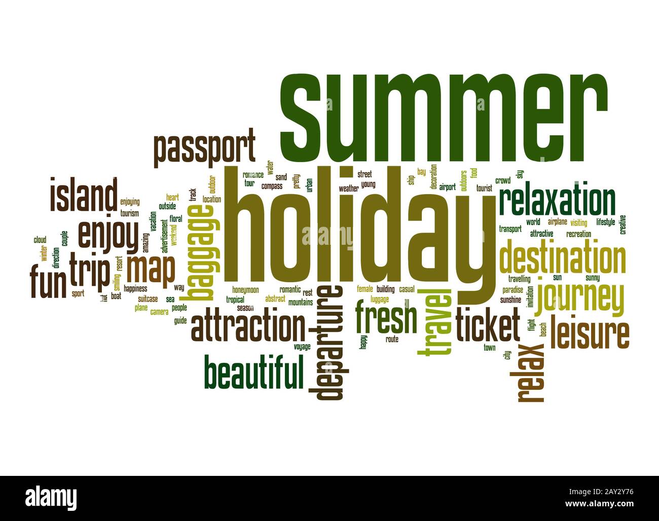 Summer holiday word cloud Stock Photo - Alamy