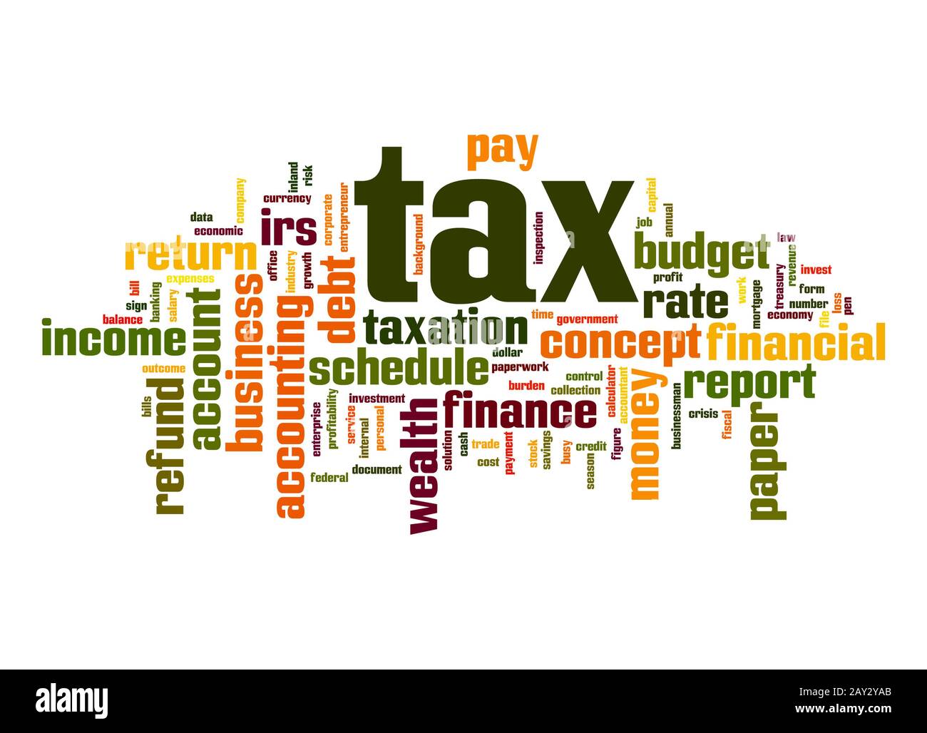 Tax word cloud Stock Photo - Alamy