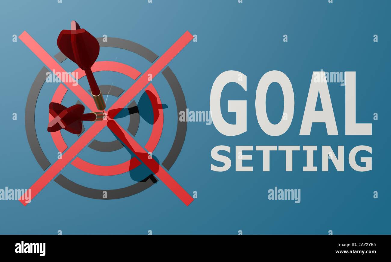 Dart board blue goal setting Stock Photo - Alamy