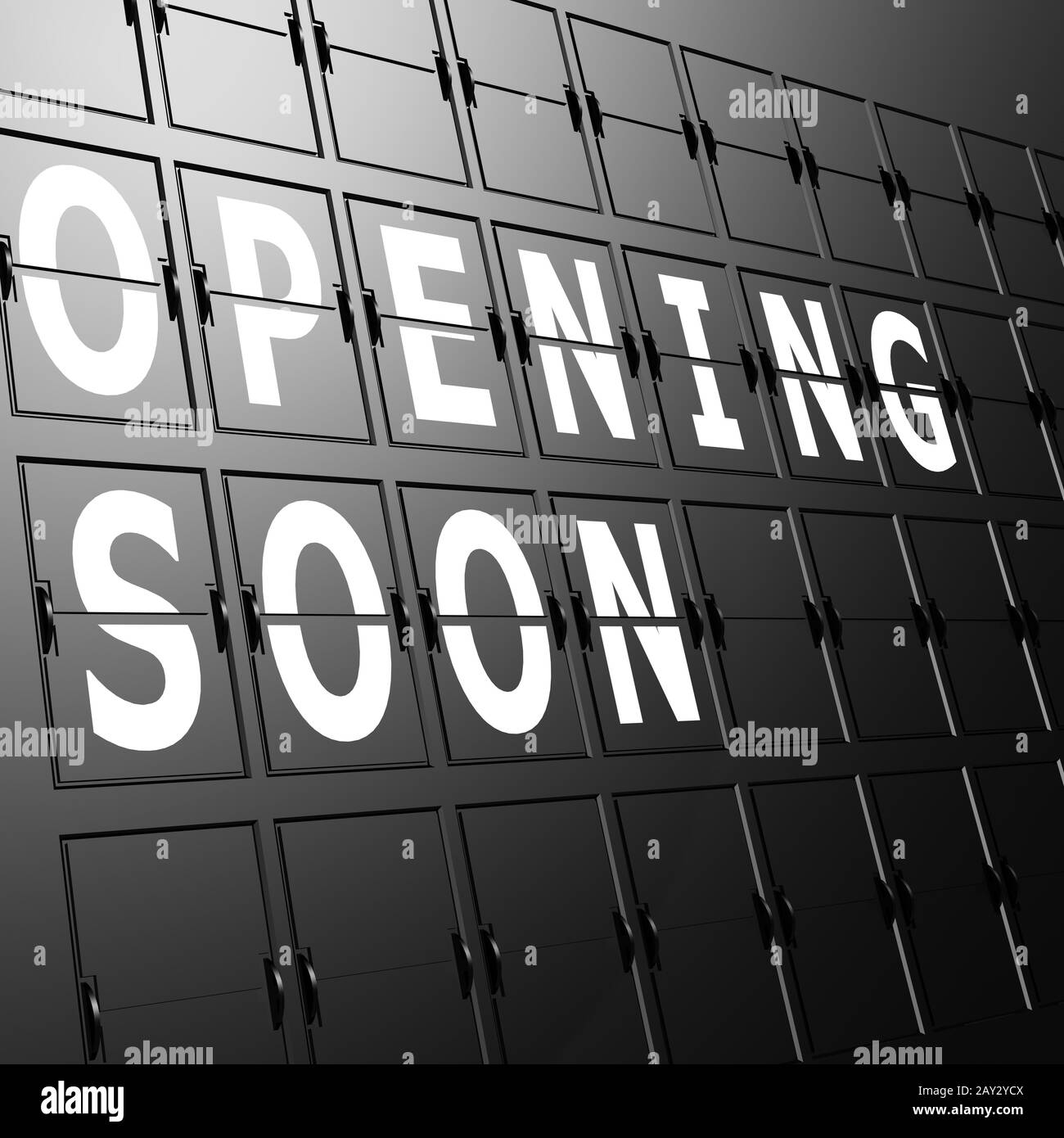 Airport display opening soon Stock Photo - Alamy
