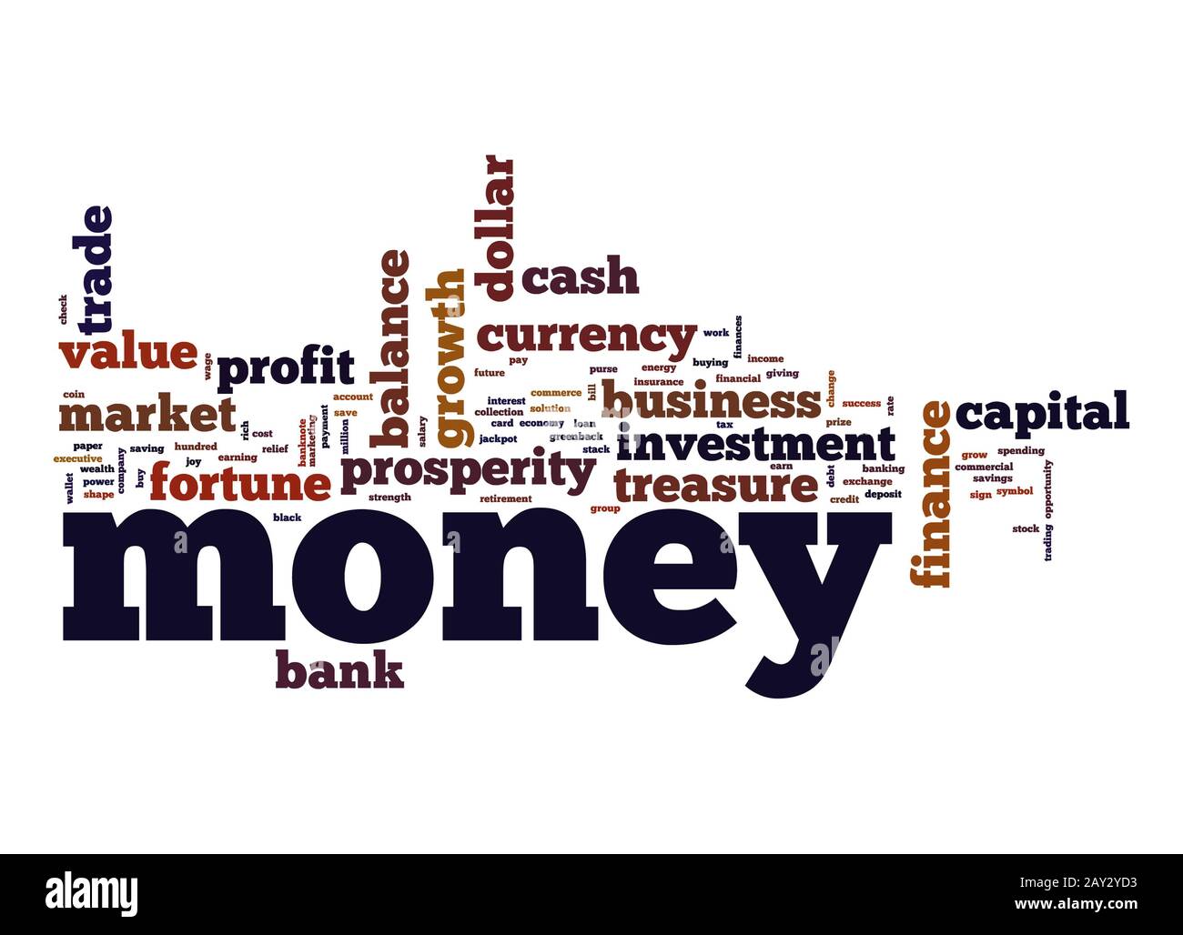 Moeny word cloud Stock Photo - Alamy