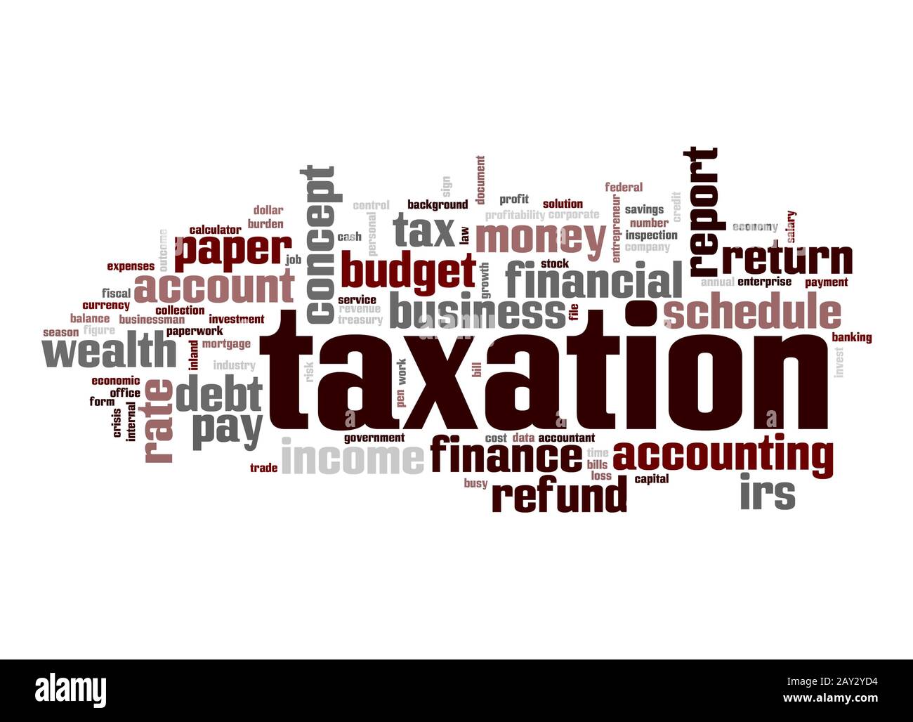 Taxation word cloud Stock Photo - Alamy