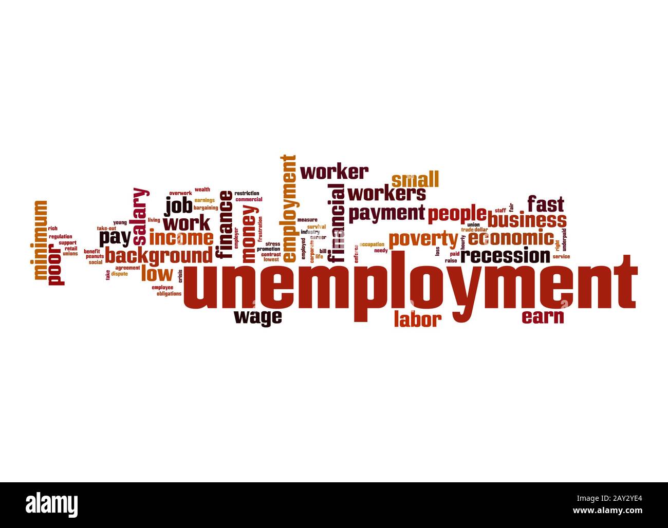 Unemployment word cloud Stock Photo - Alamy