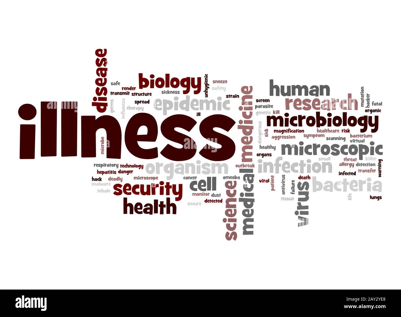 Illness word cloud Stock Photo - Alamy