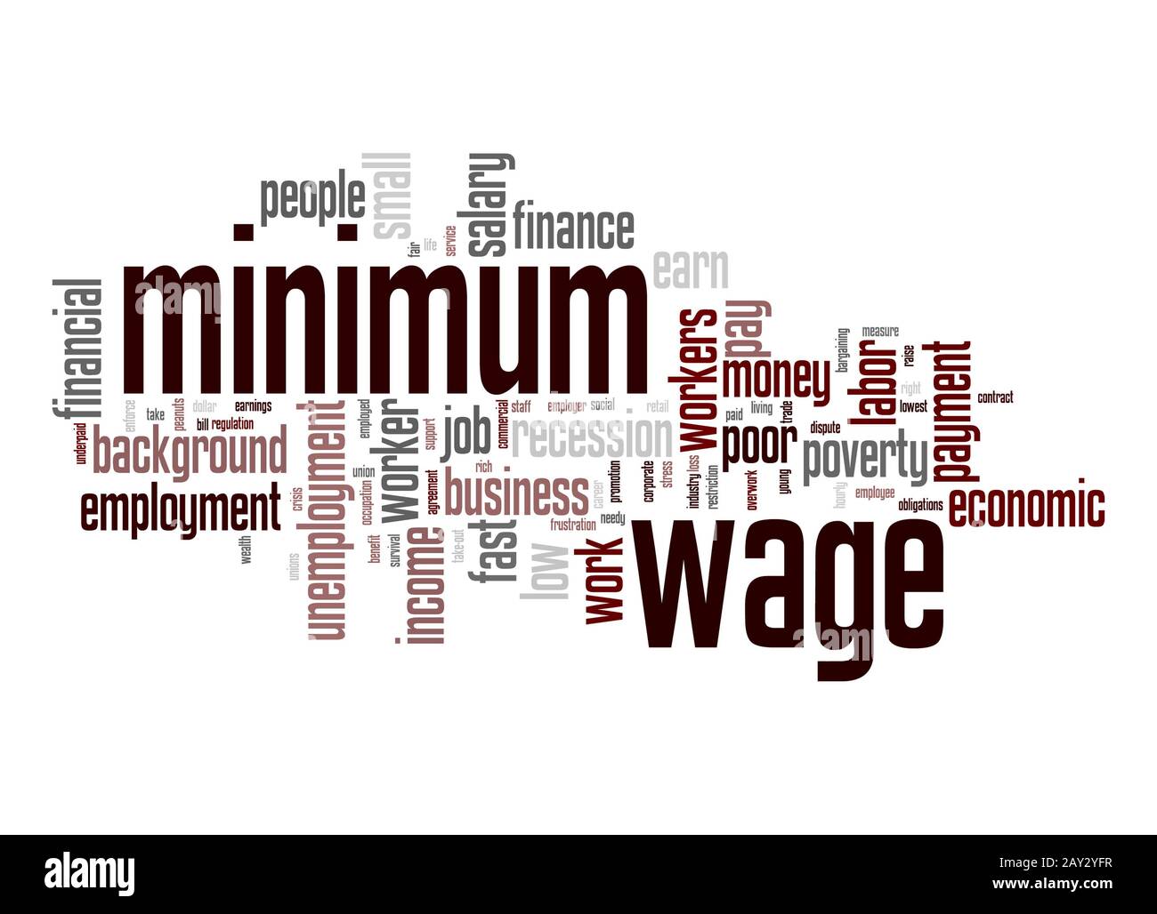 Minimum wage word cloud Stock Photo - Alamy