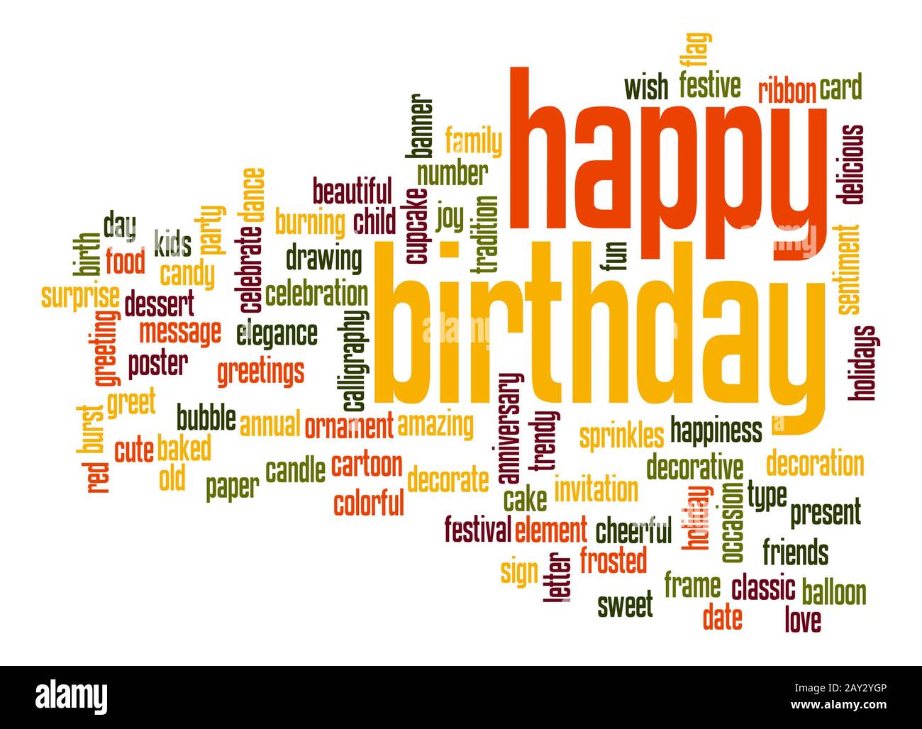 Happy birthday word cloud Stock Photo - Alamy