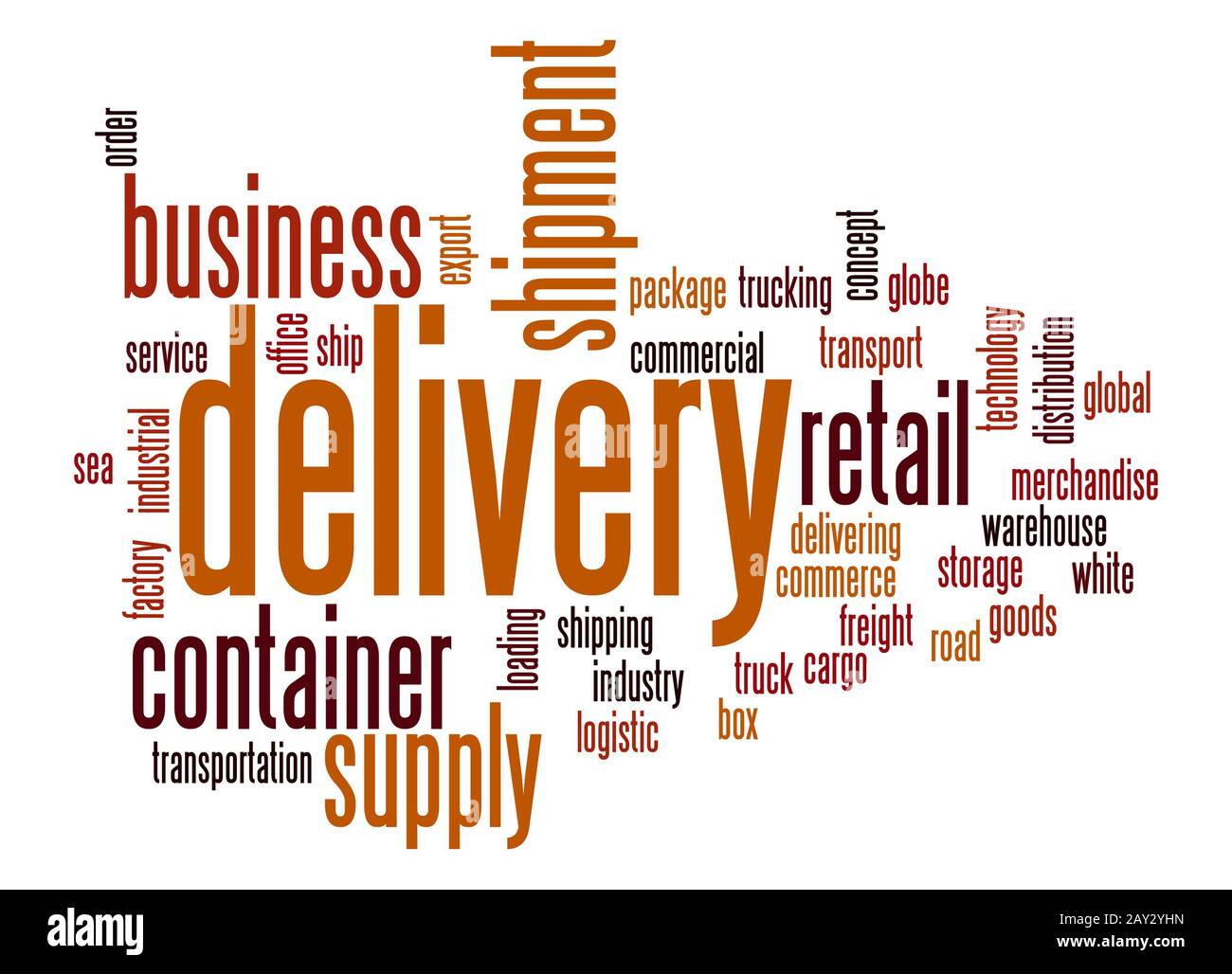 Delivery word cloud Stock Photo - Alamy