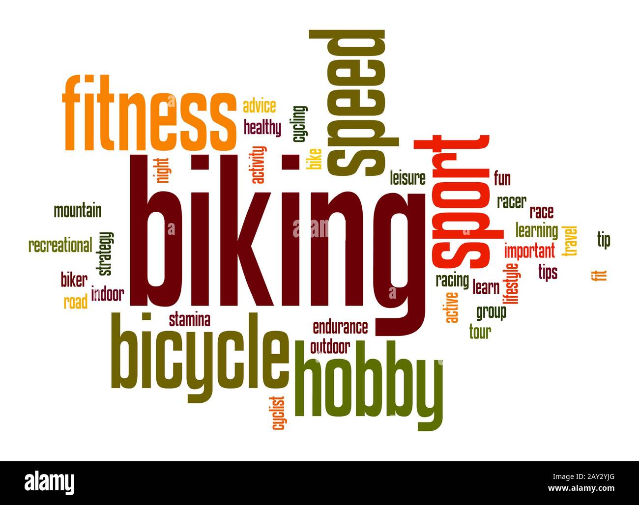 Biking word cloud Stock Photo - Alamy