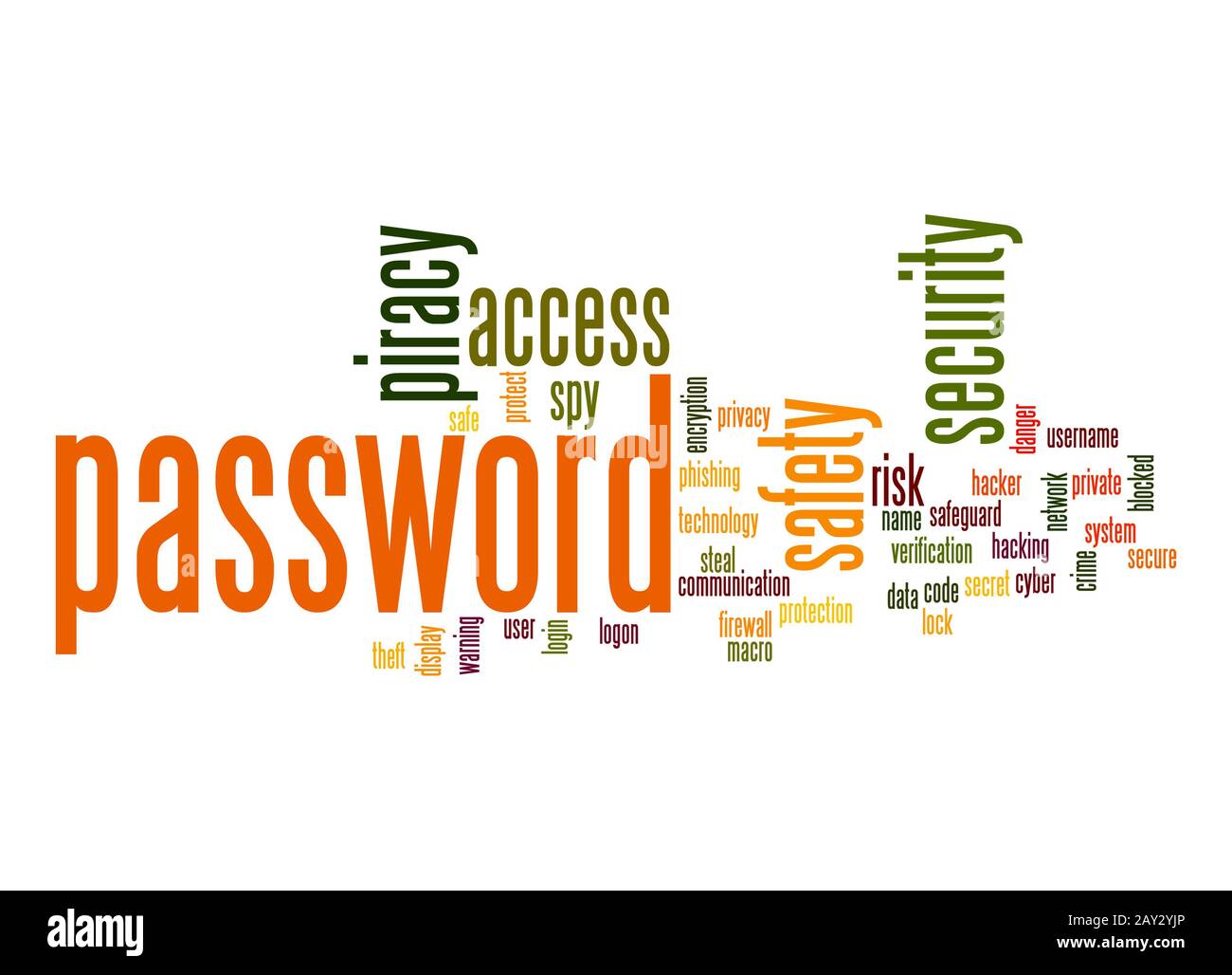 Password word cloud Stock Photo - Alamy