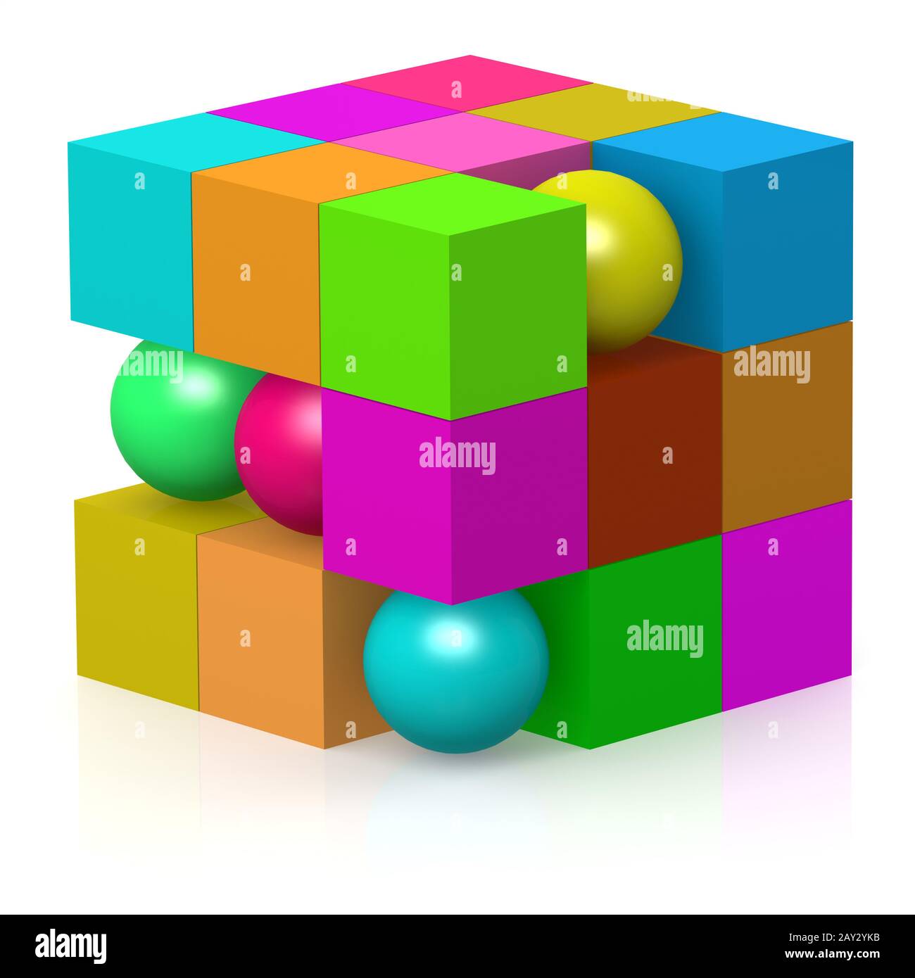 Color cube and sphere Stock Photo - Alamy