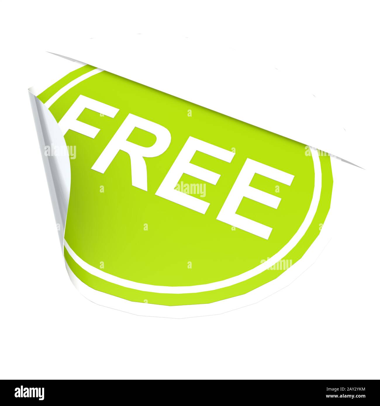 Green circle label free Stock Photo - Alamy