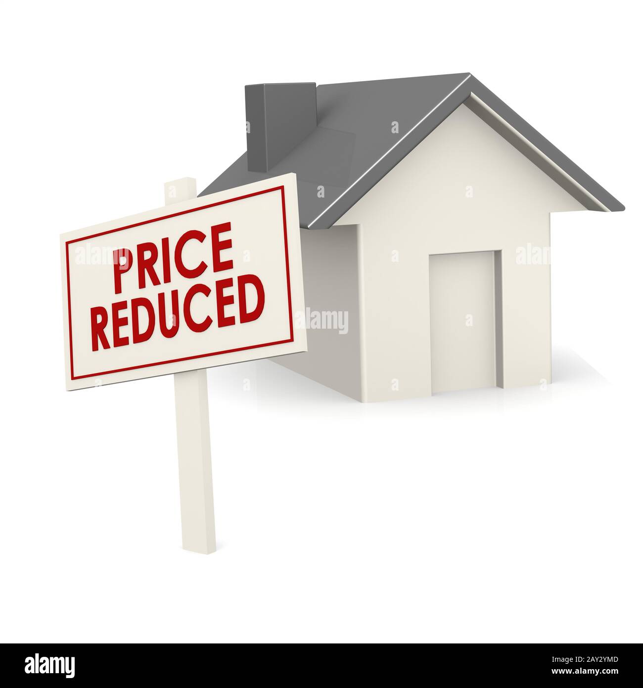 Price reduced banner with house Stock Photo - Alamy