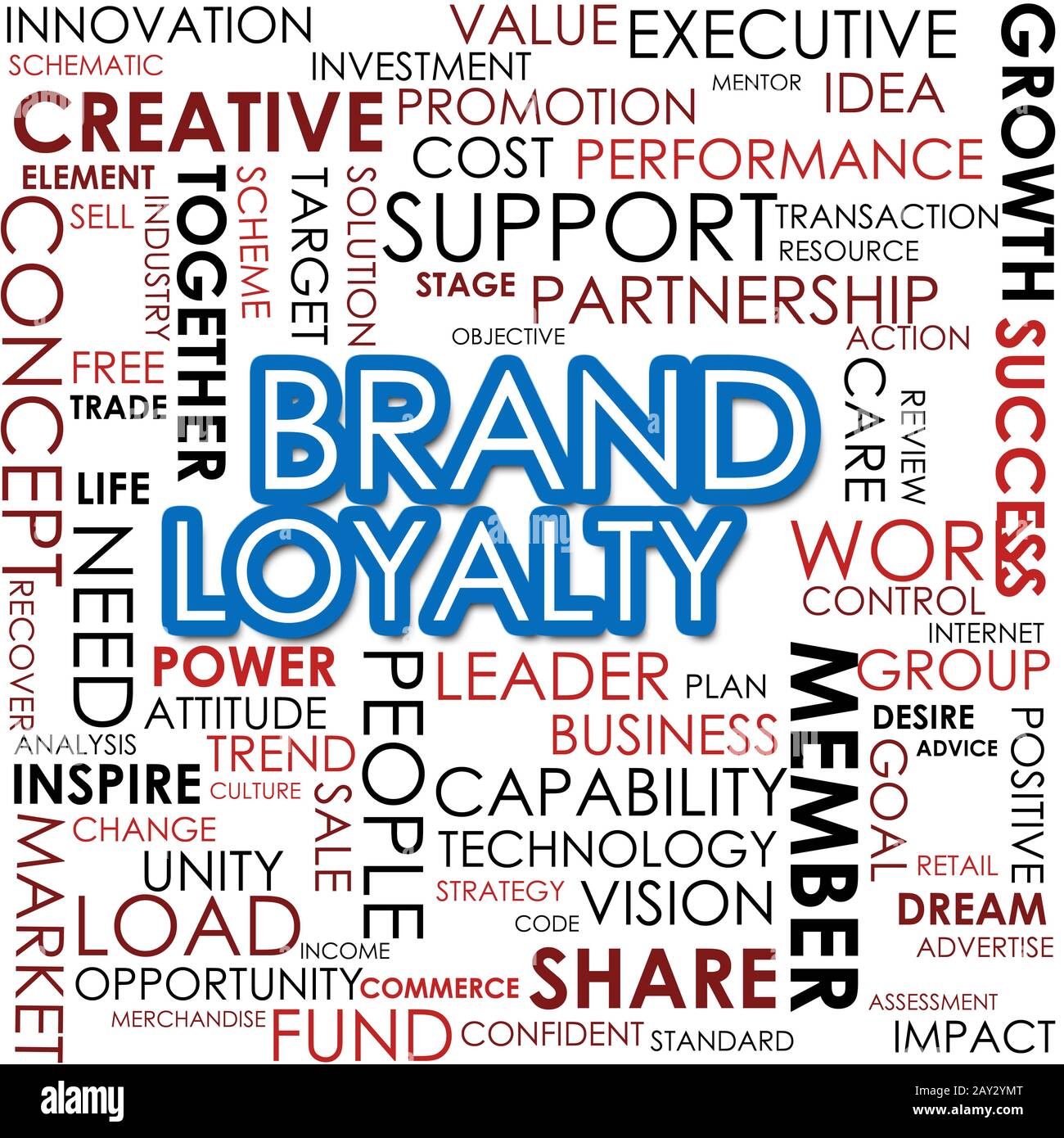 Brand loyalty word cloud Stock Photo - Alamy