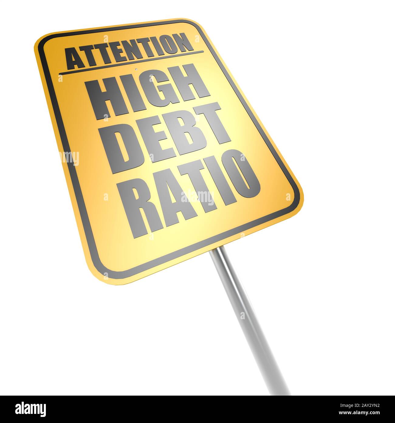 High debt ratio road sign Stock Photo - Alamy