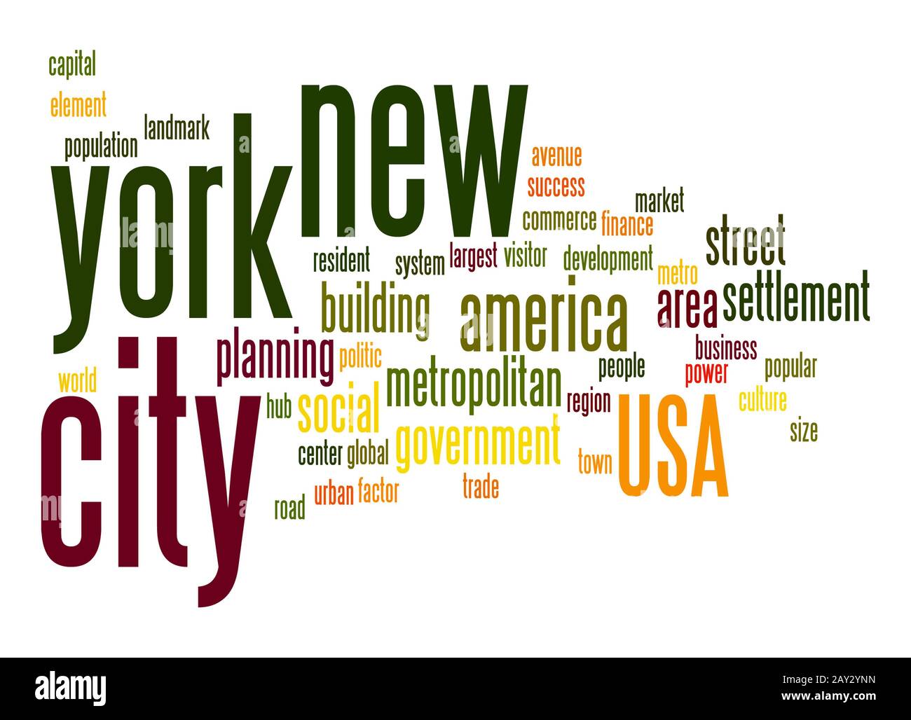 New York City word cloud Stock Photo - Alamy