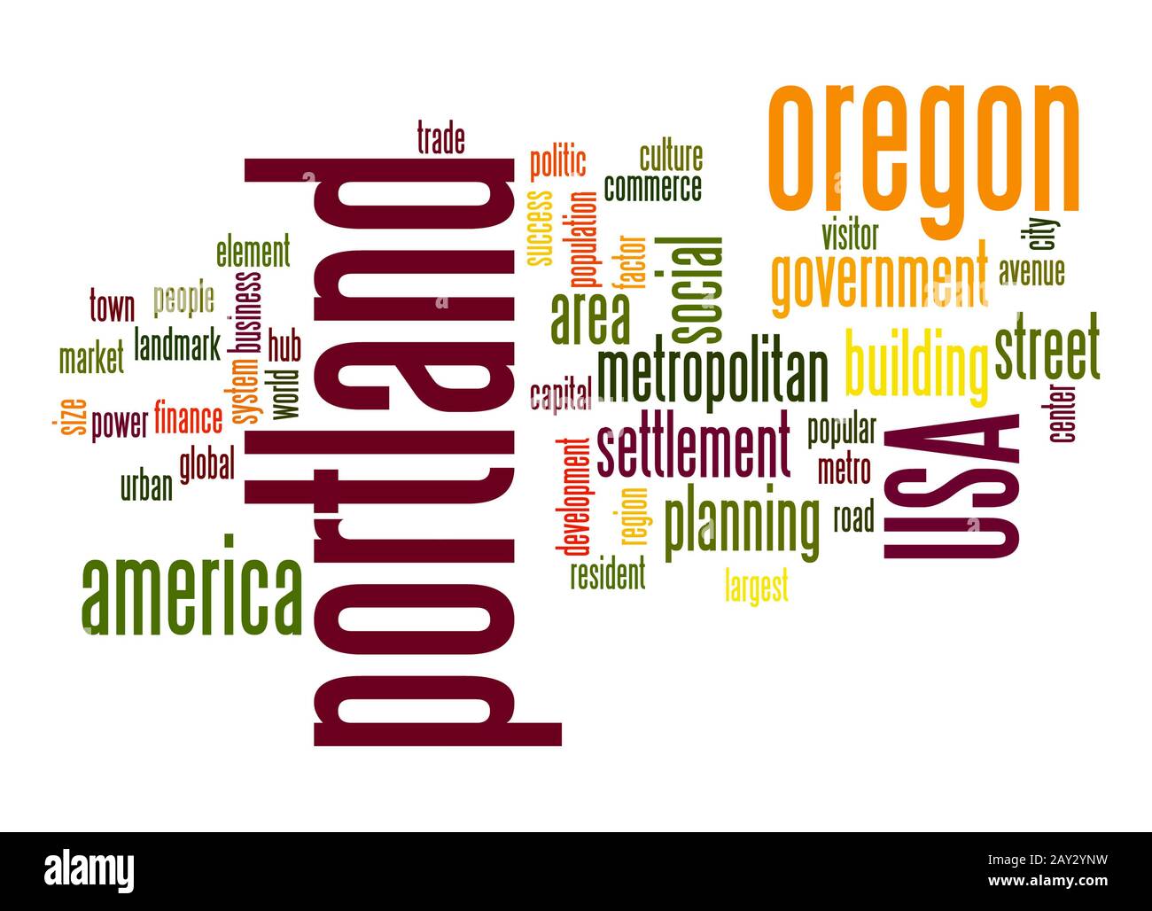 Portland word cloud Stock Photo - Alamy