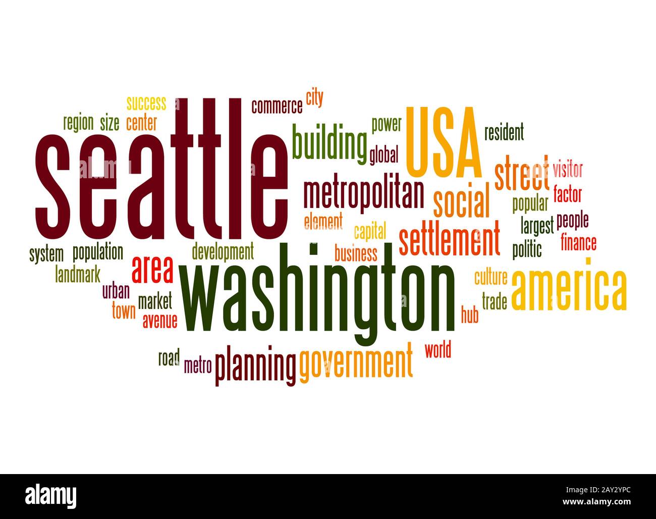 Seattle word cloud Stock Photo - Alamy