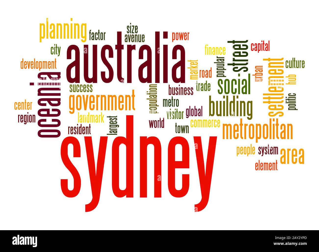 Sydney word cloud Stock Photo - Alamy