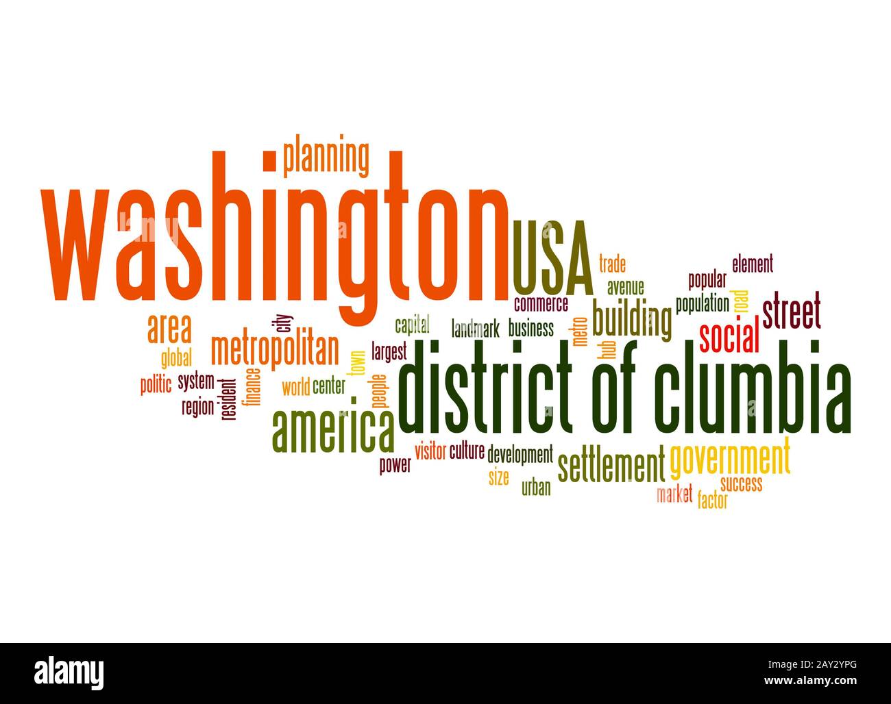 Washington word cloud Stock Photo - Alamy