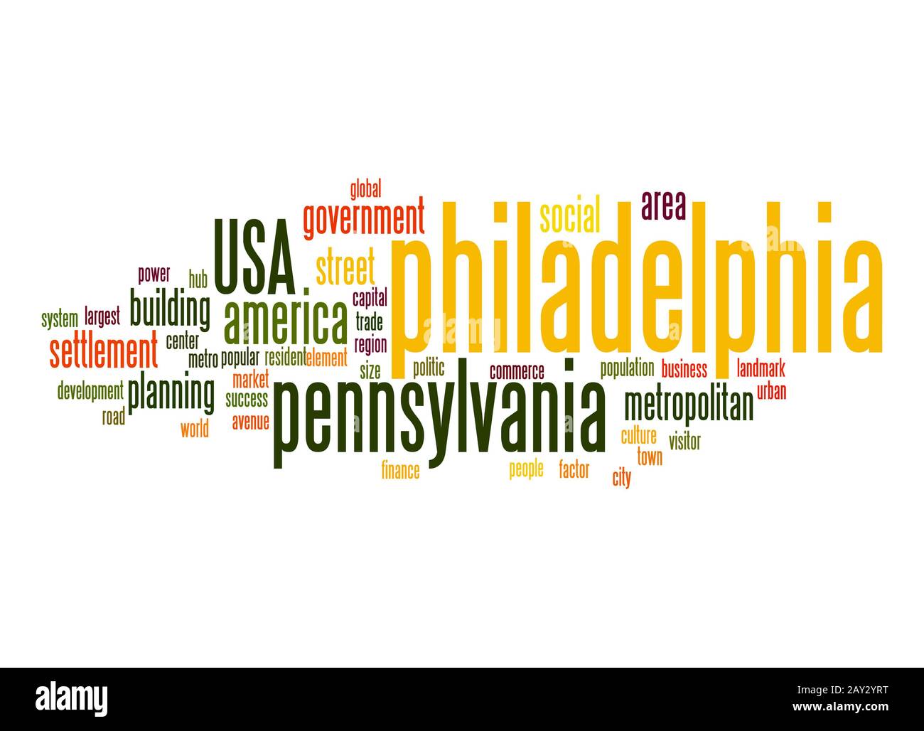 Philadelphia word cloud Stock Photo - Alamy