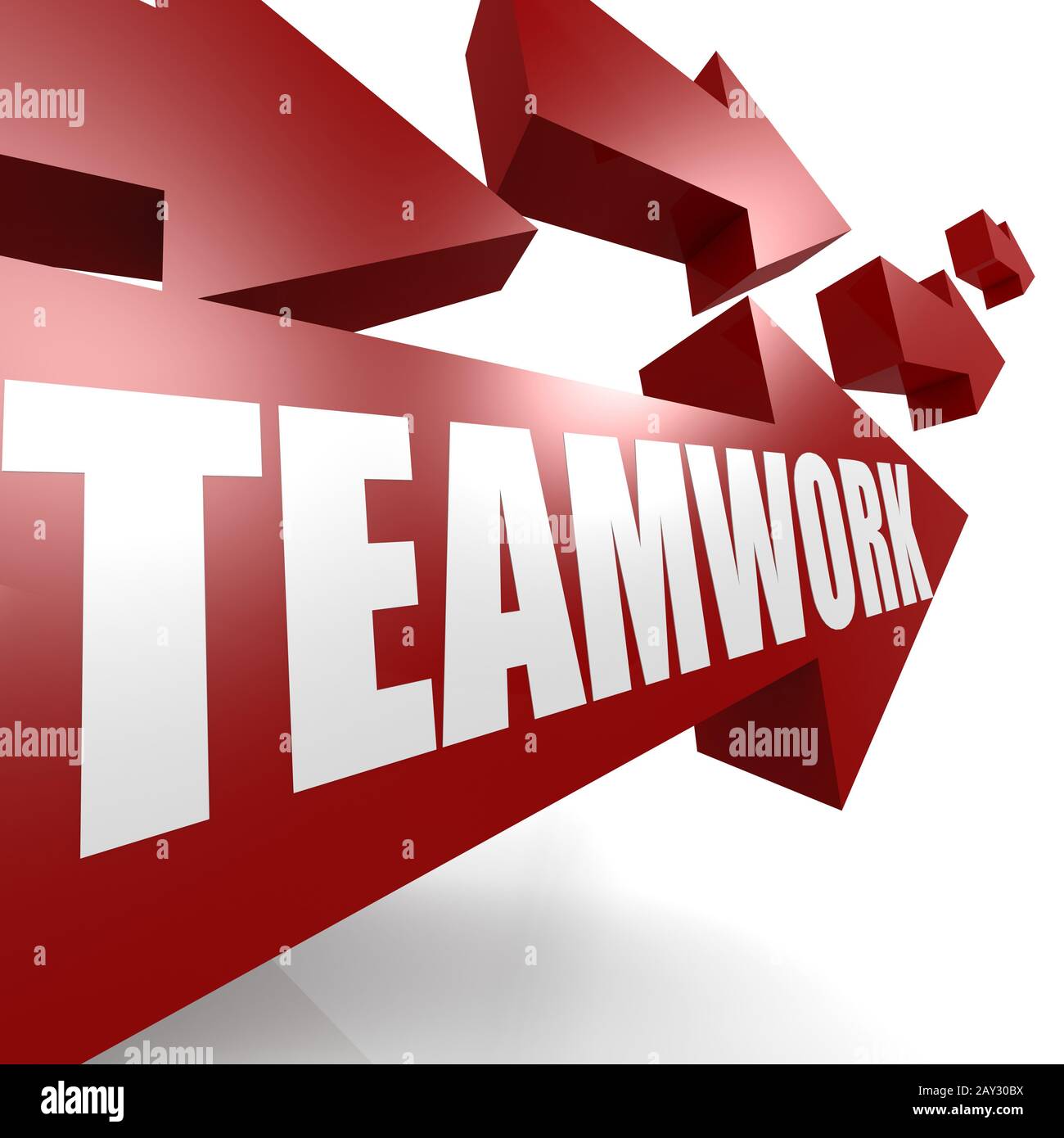 Teamwork arrow in red Stock Photo - Alamy