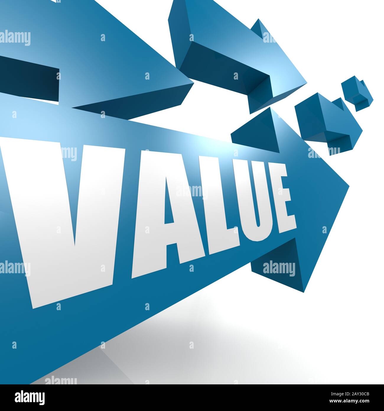 Value arrow in blue Stock Photo - Alamy
