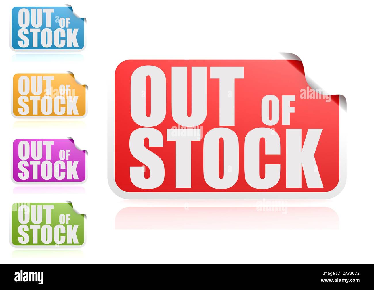 Out of stock label set Stock Photo - Alamy
