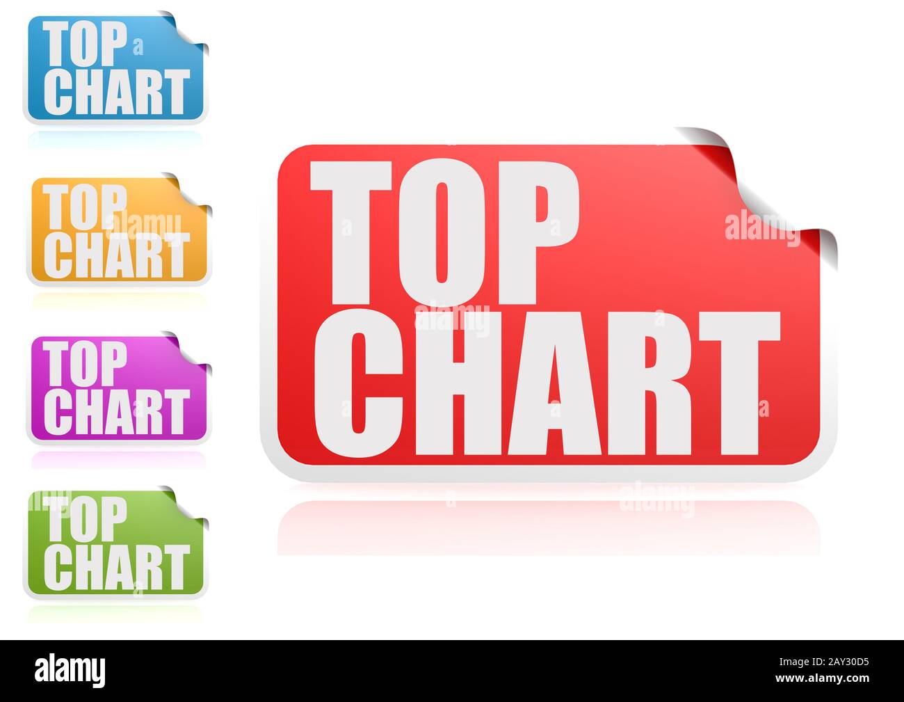 Top chart label set Stock Photo - Alamy