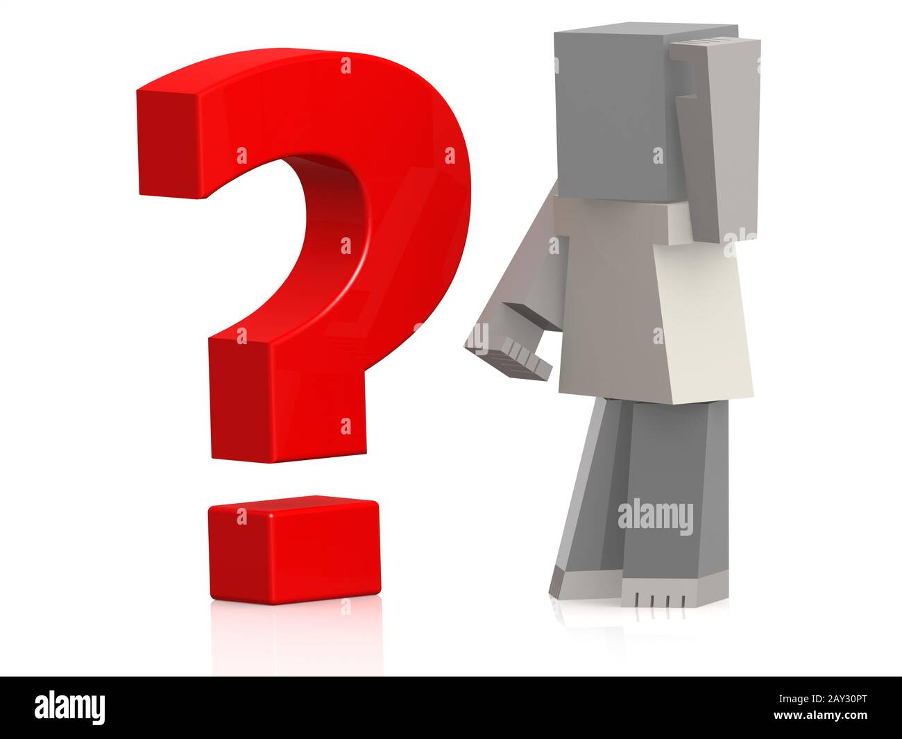 Puppet with red question mark Stock Photo - Alamy