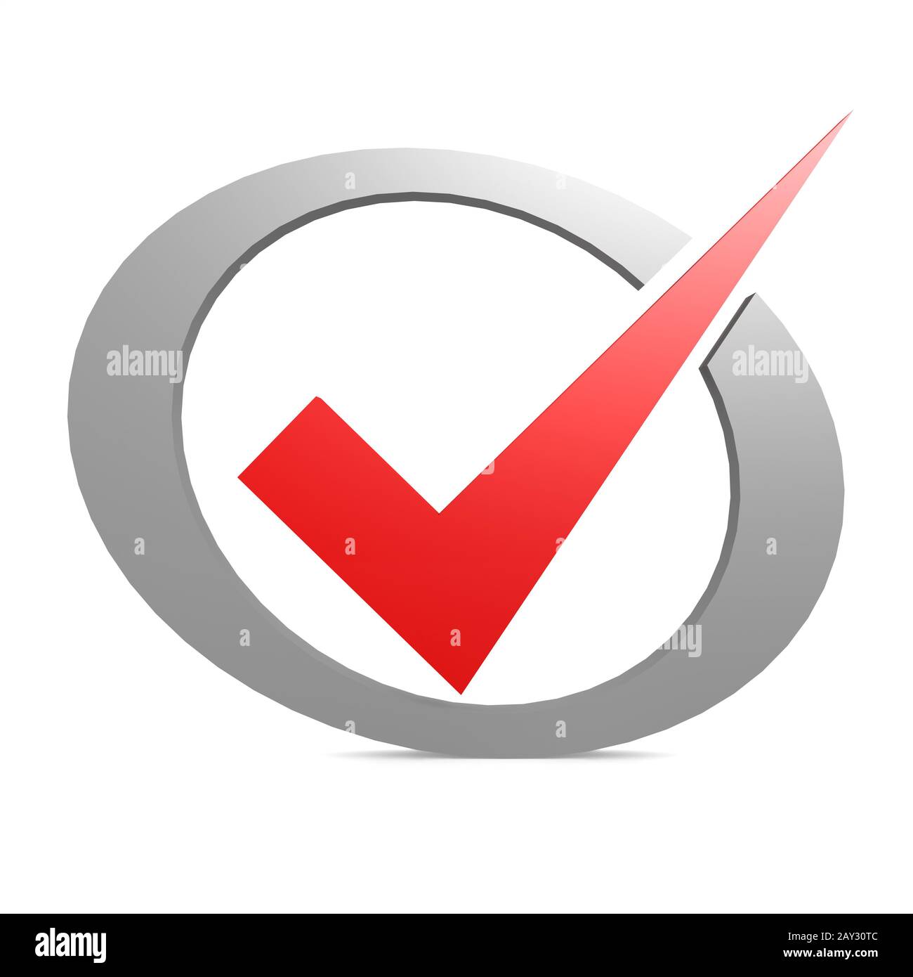 Red tick in circle Stock Photo - Alamy