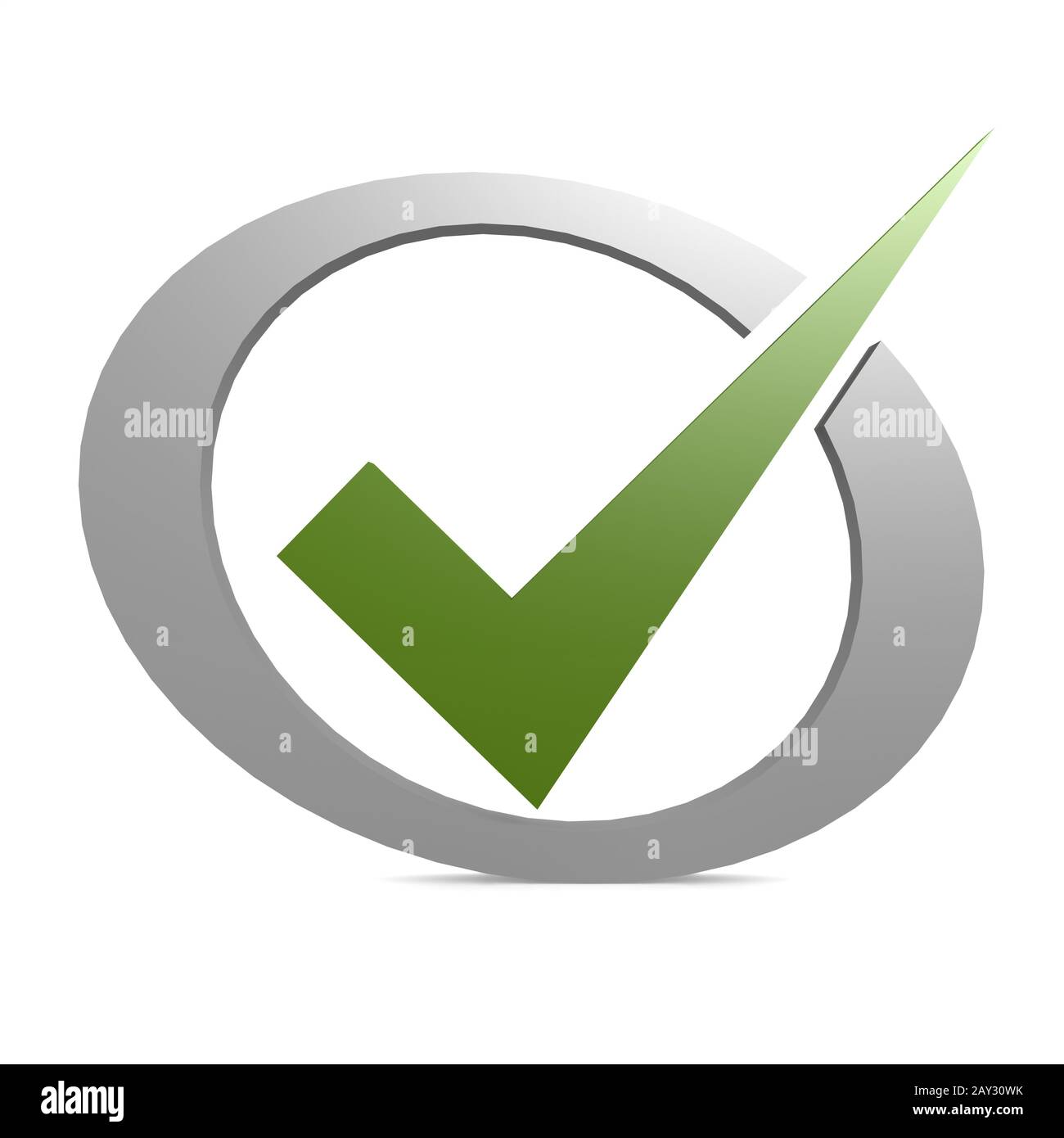 Green tick in circle Stock Photo - Alamy