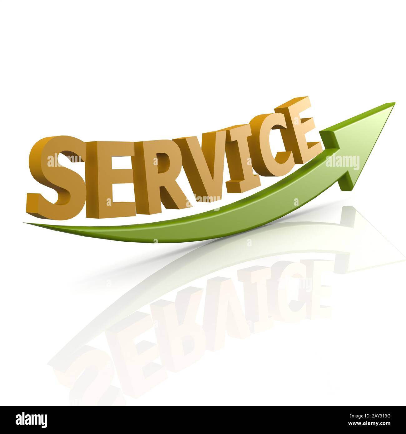Green arrow service word Stock Photo - Alamy