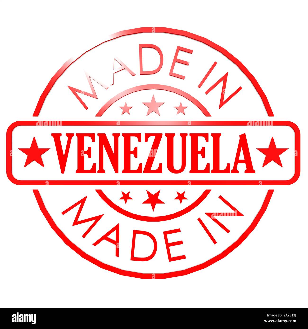 Made in Venezuela red seal Stock Photo - Alamy