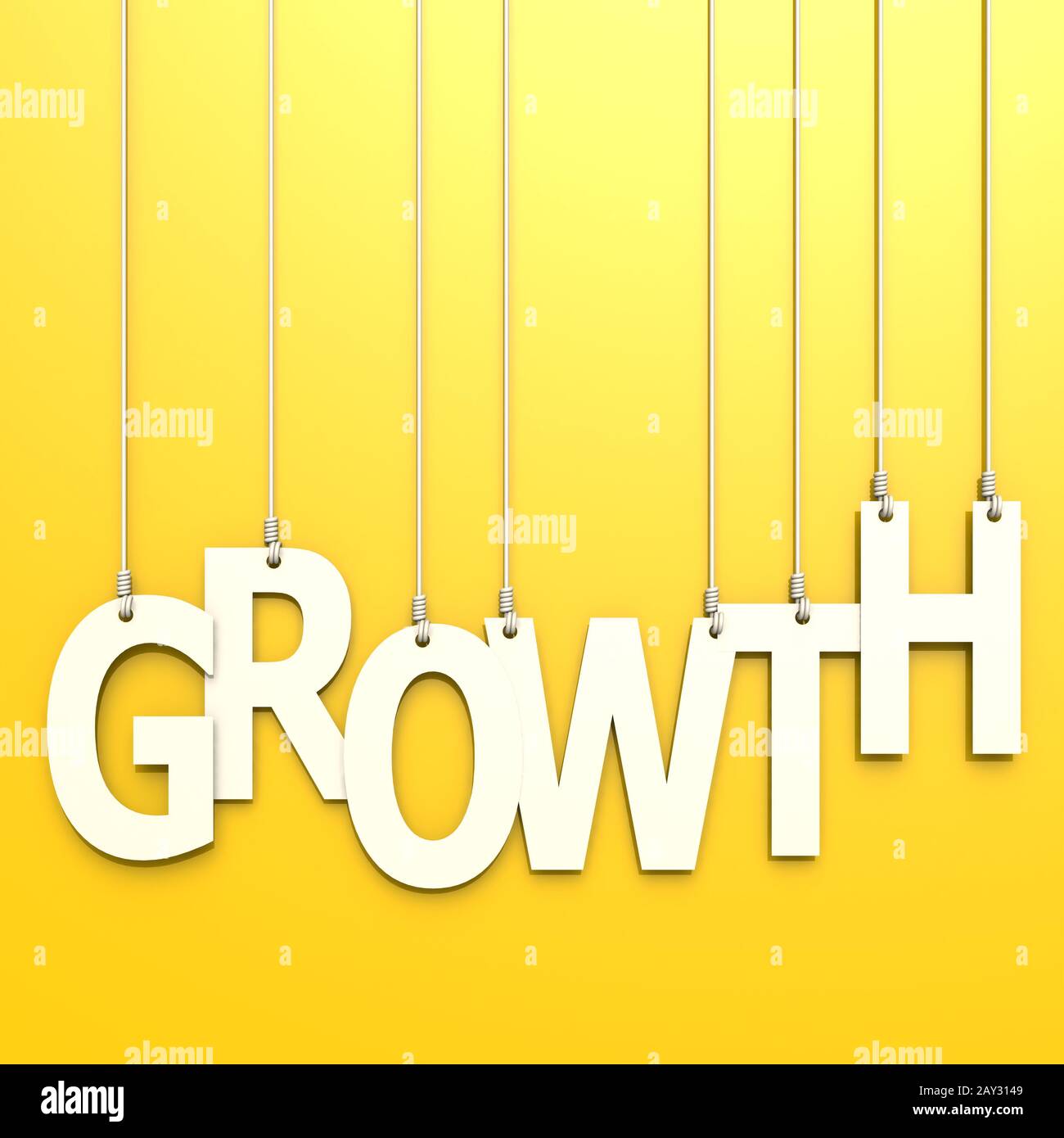 Growth word in yellow background Stock Photo - Alamy