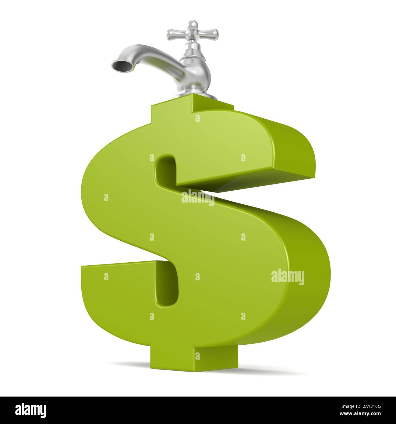 Water faucet green drop Cut Out Stock Images & Pictures - Alamy