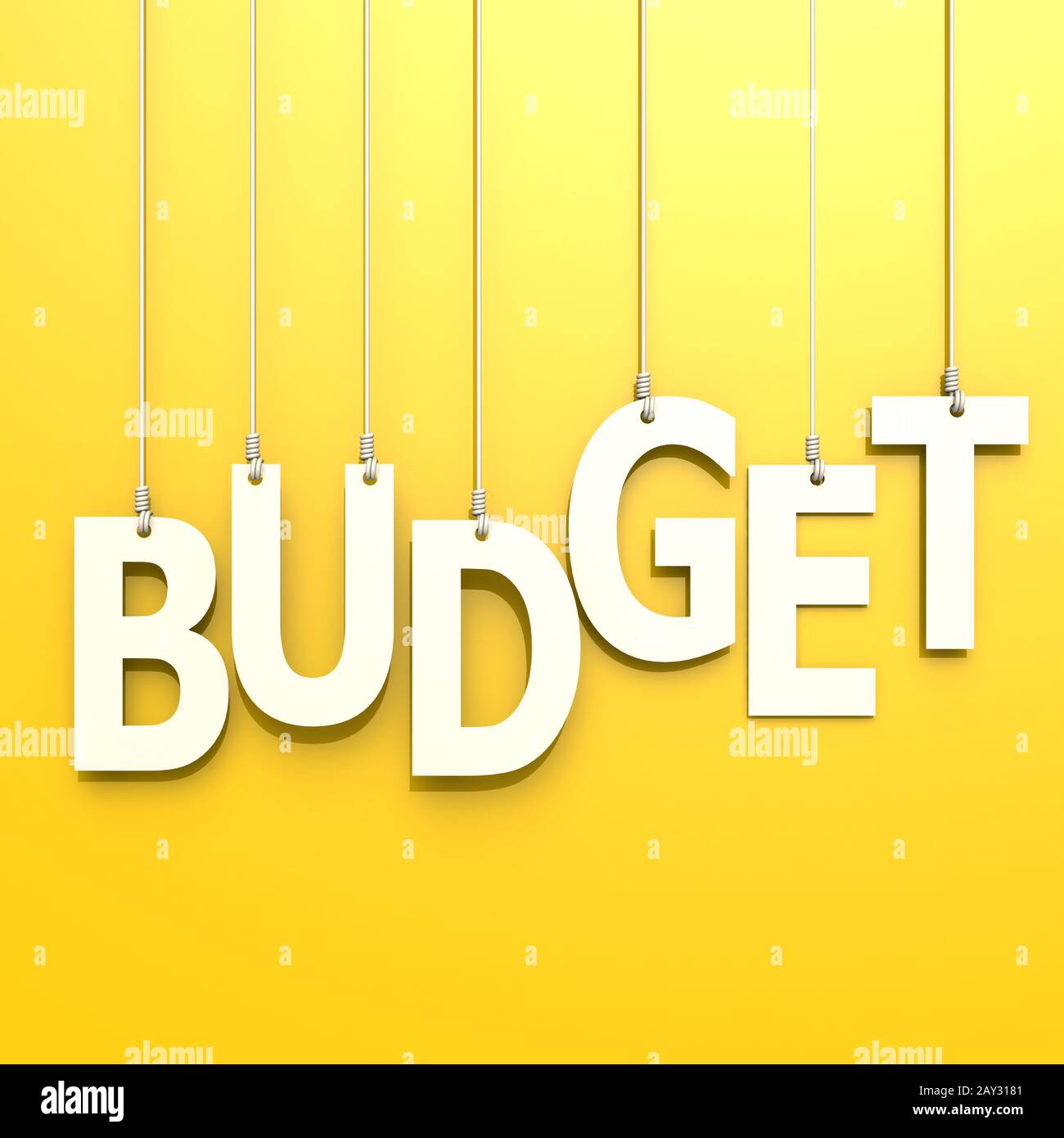 Budget word in yellow background Stock Photo - Alamy