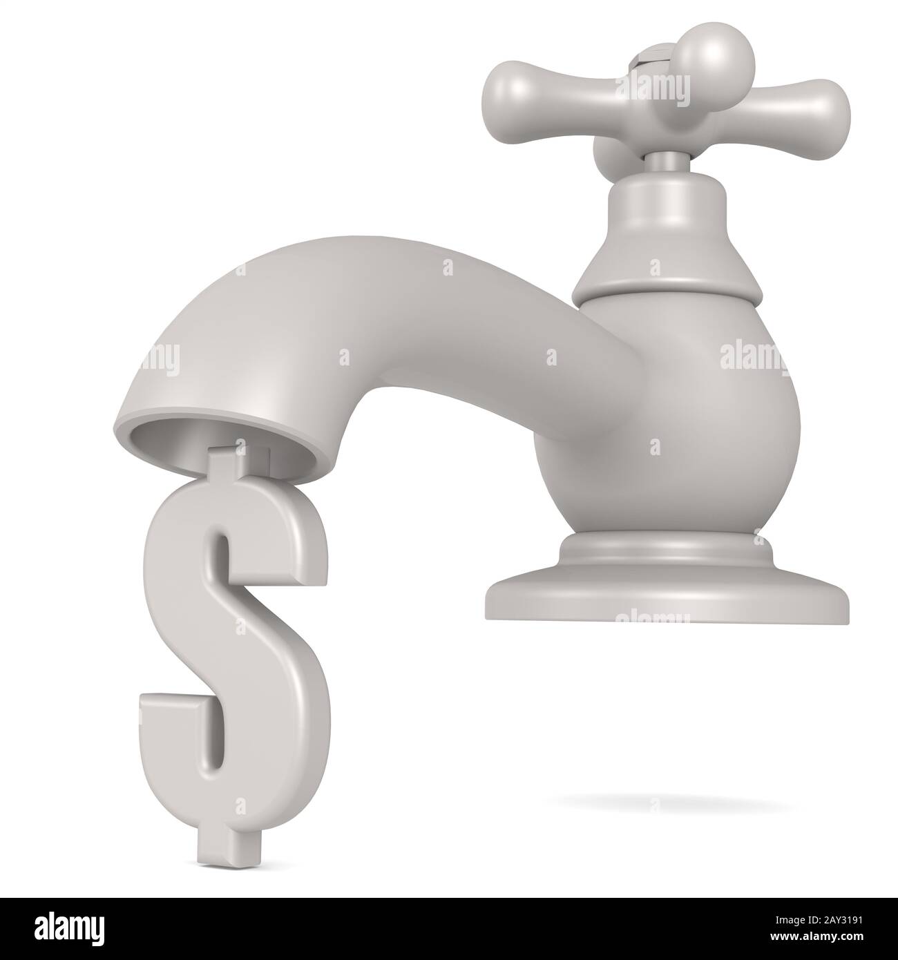 Isolated Water tap with dollar sign Stock Photo - Alamy