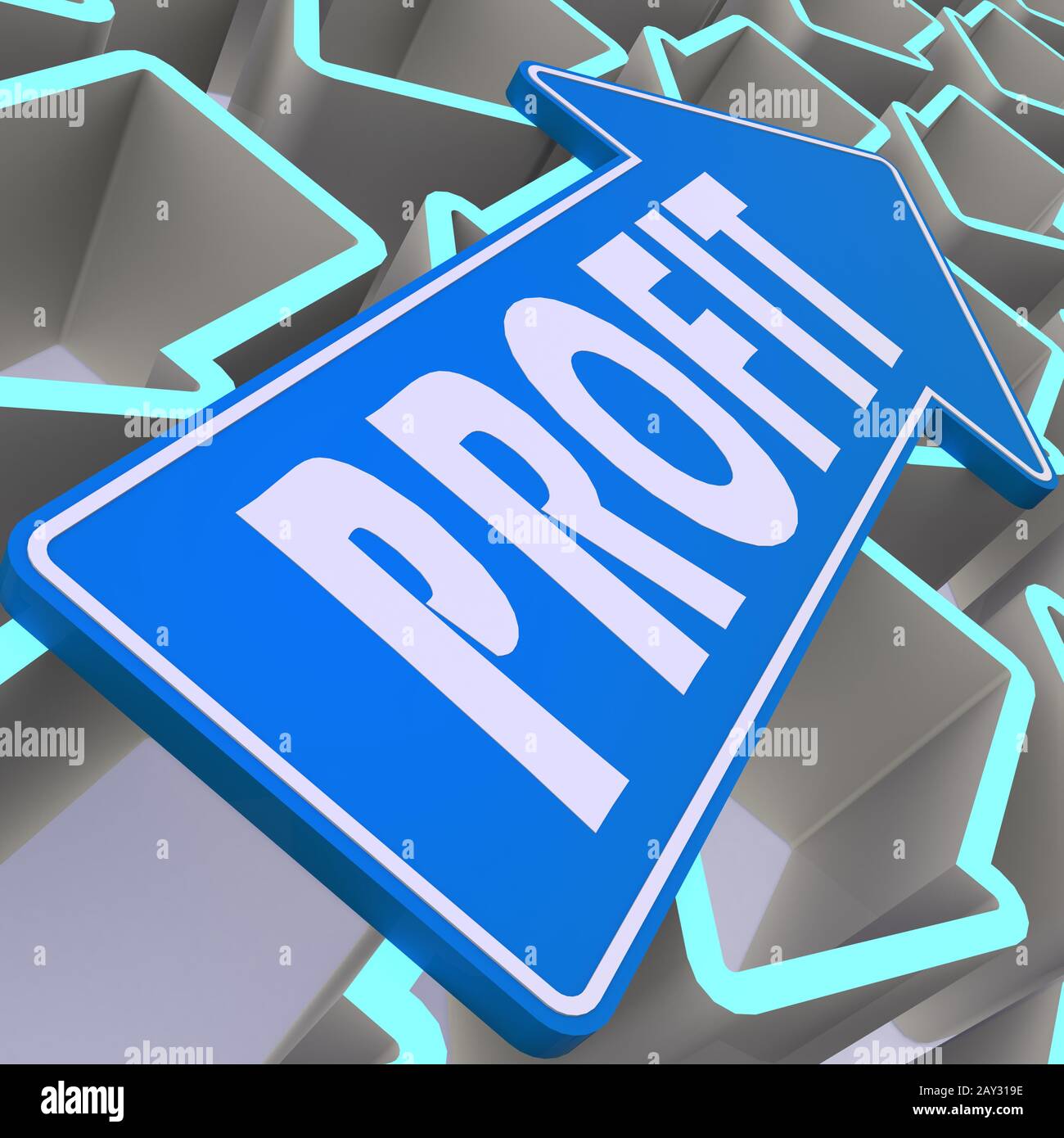 Profit blue arrow Stock Photo - Alamy